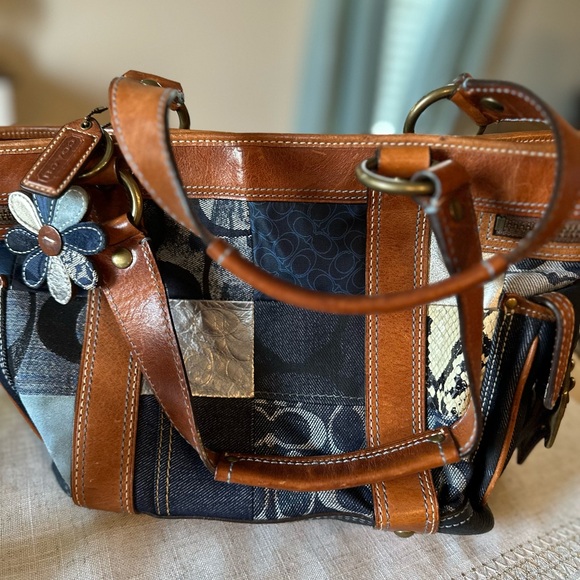 Coach | Bags | Coach Denim Patchworkrare Shoulder | Poshmark